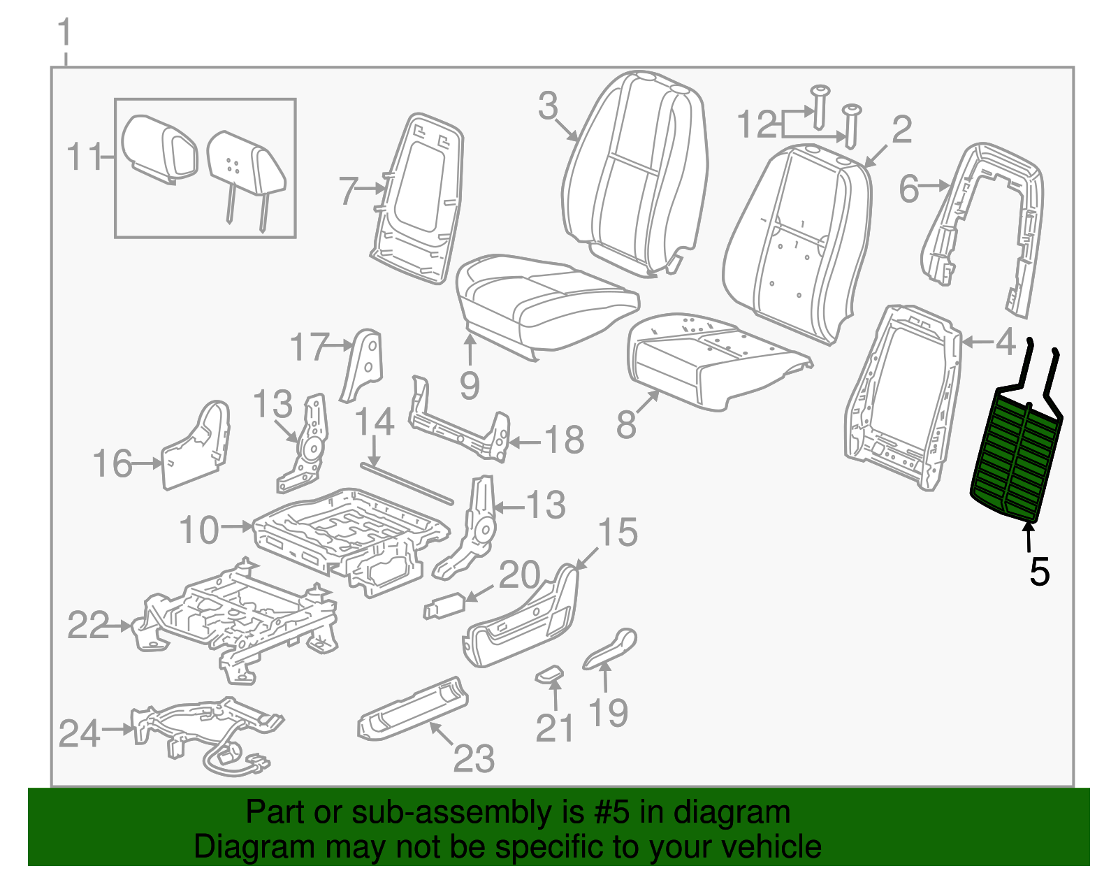 20824567 - 2009-2014 GM - Front Seat Lumbar Support Cushion | My GM Part