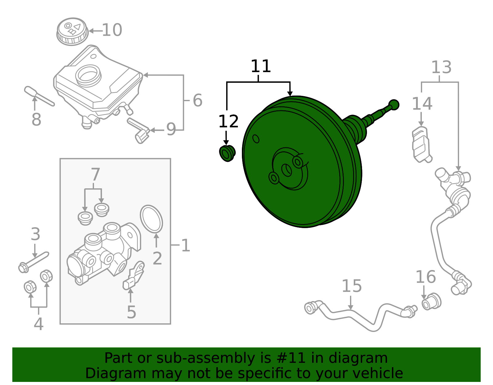 OEM Power Brake Booster - Brake Assist Replacement for Audi ...