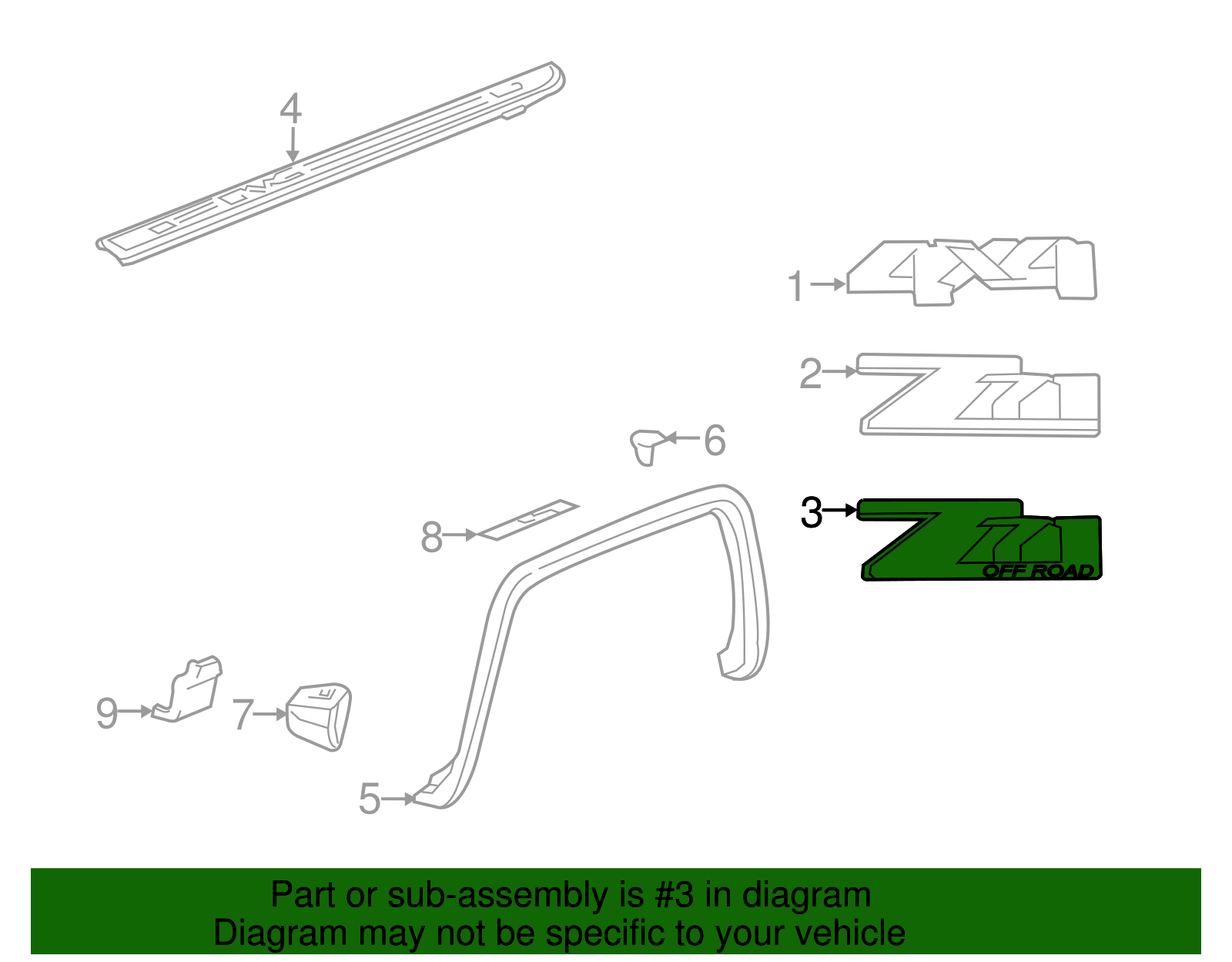 2014-2020 GM Pickup Box Side Z71 Offroad Decal 22774901 | Shop Matick ...