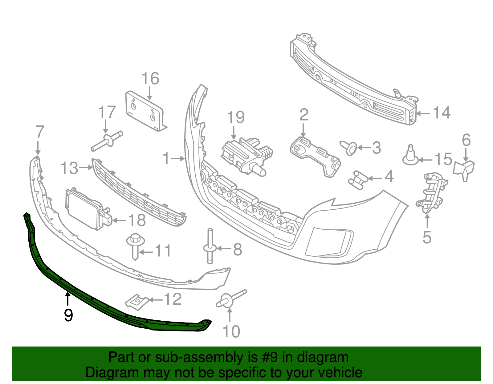 2011-2014 Ford Edge Valance Panel BT4Z-17626-C | Ford OEM Parts Outlet