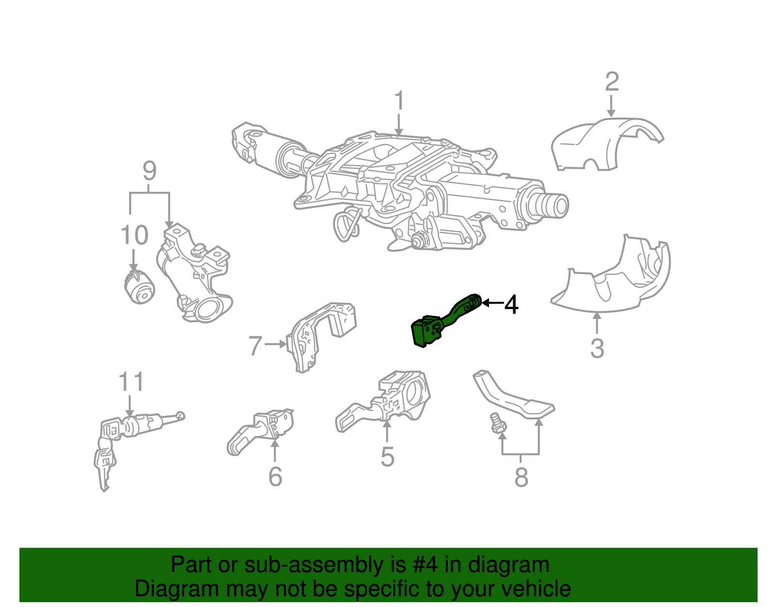 4E0-953-503-F-4PK - Wiper Switch 2003-2011 Audi | Audi OEM Parts Guy