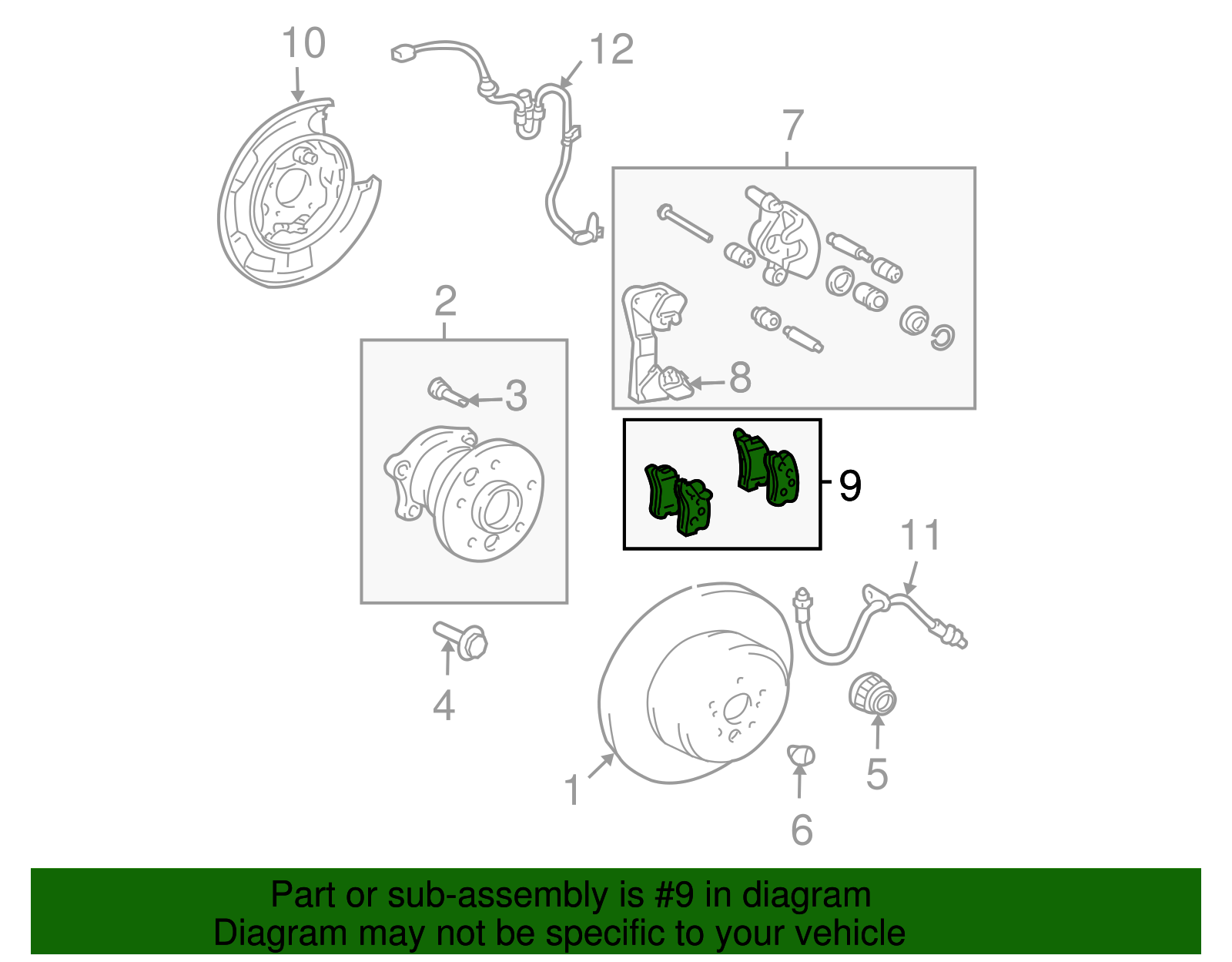 2004-2009 Lexus Disc Brake Pad Set Rear 04466-48060 | OEM Parts Online