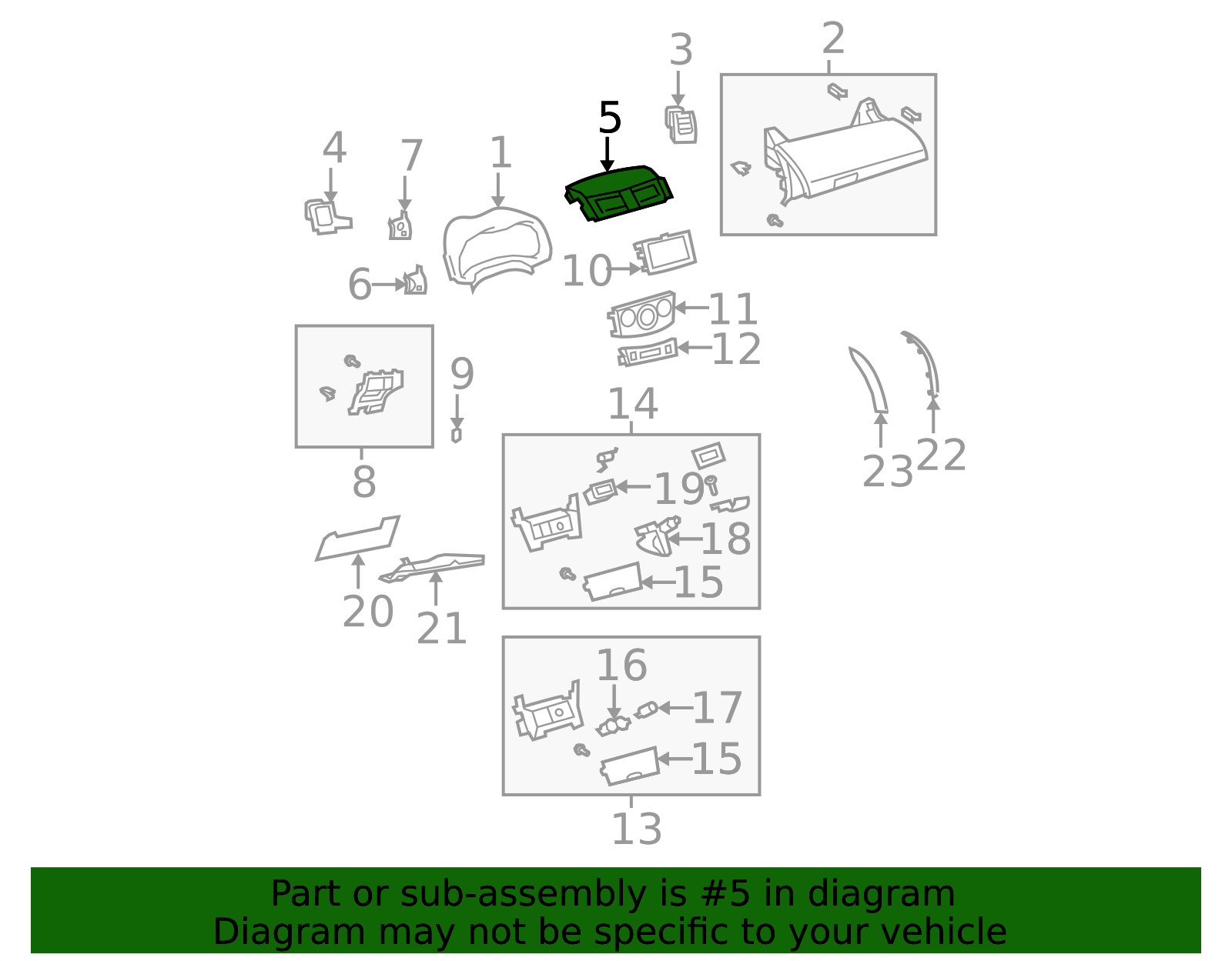 2009-2011 Toyota Corolla Dashboard Air Vent 55670-02211 | Toyota Parts ...