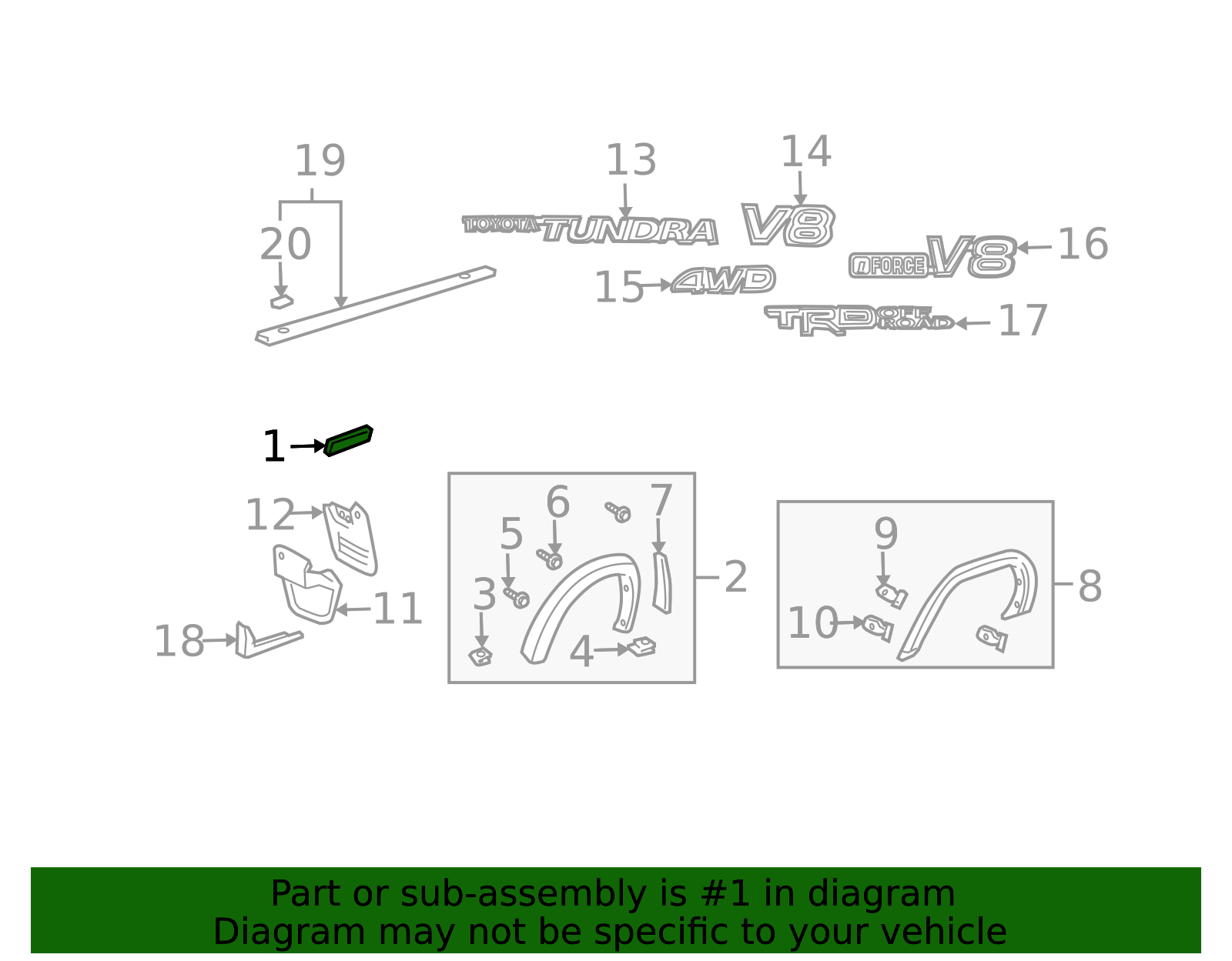 2000-2002 Toyota Tundra Body Side Molding 75621-0C020-C1 | MotorMotor