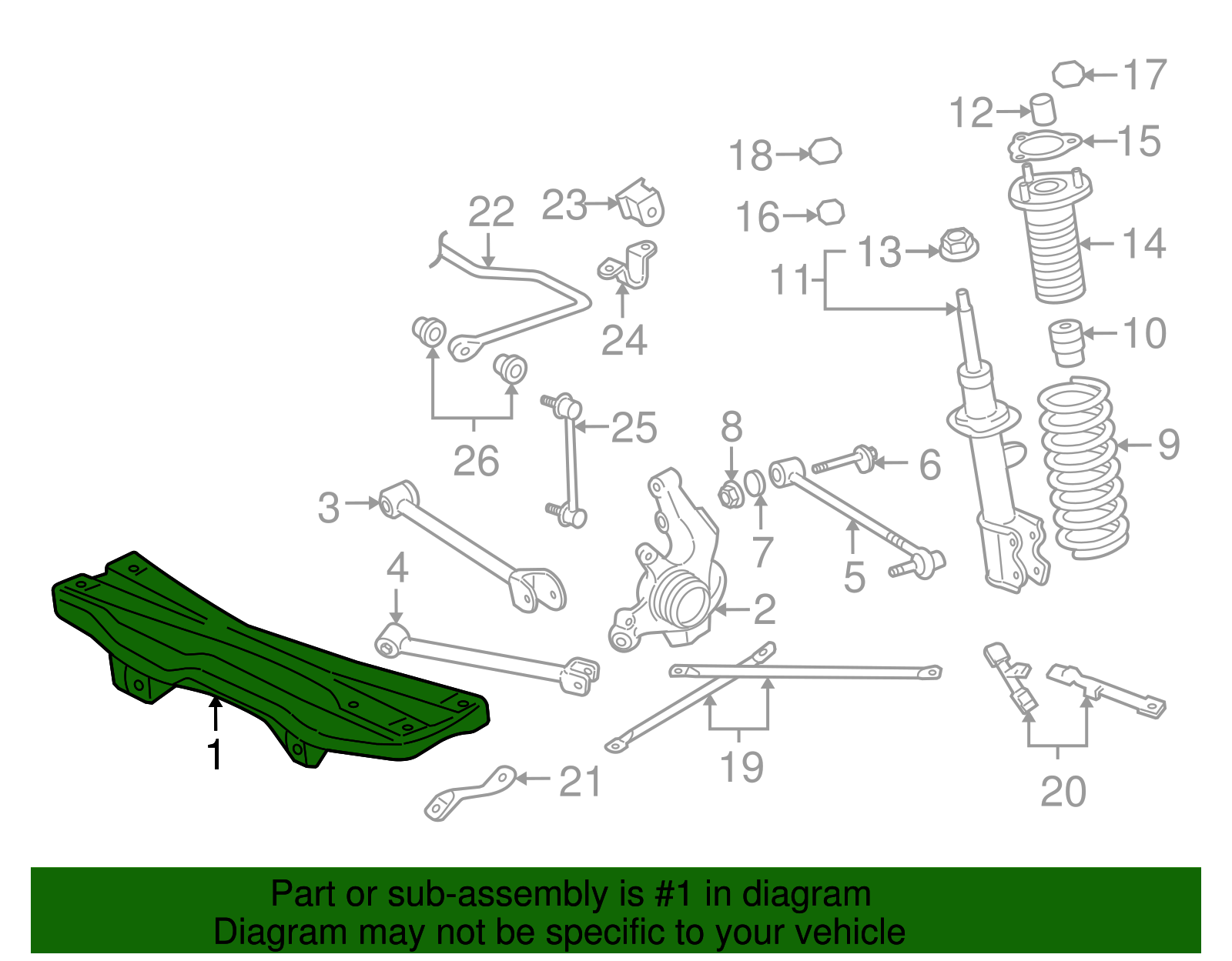51206-17030 - Toyota Suspension Cross-Member 2000-2002 Toyota MR2 ...