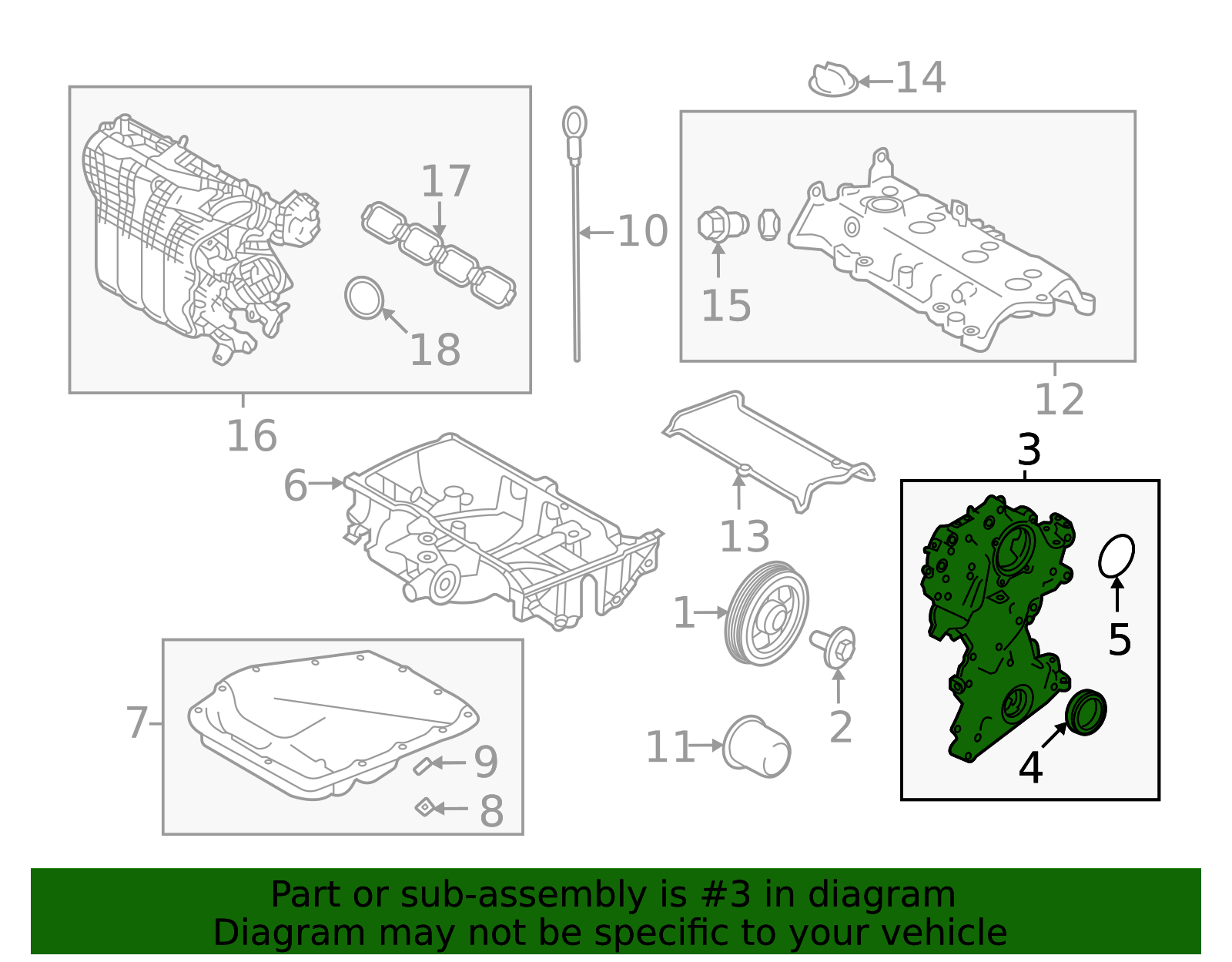 13500-6RA1A - Cover Assembly-Front, Timing Chain 2021 Nissan Rogue ...