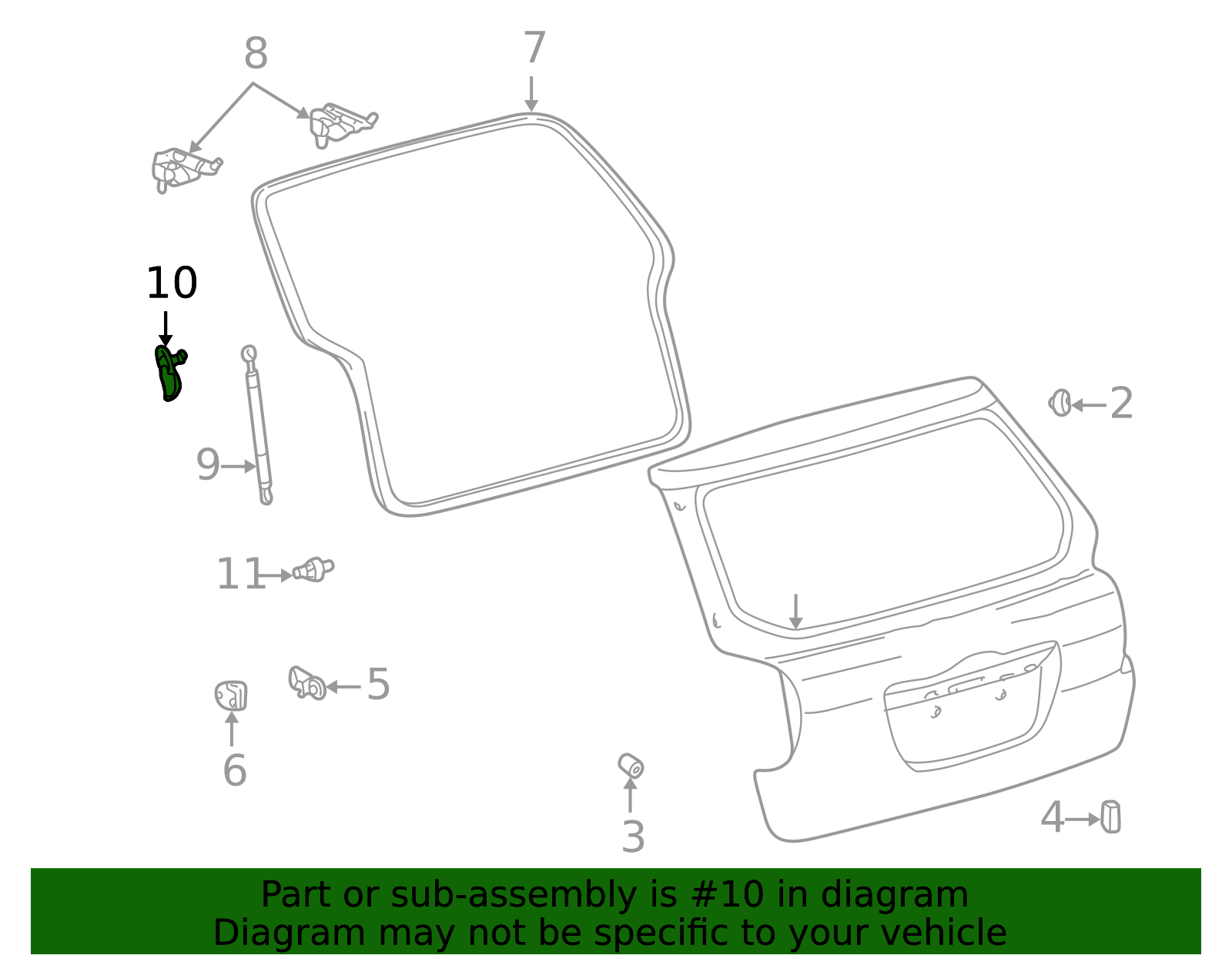 2003-2008 Toyota Matrix Lift Cylinder Bracket 68946-12010 | MotorMotor