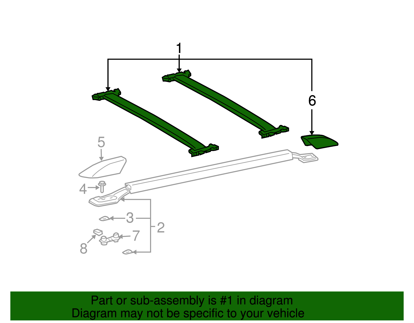 2003 Toyota 4Runner Cross Bar 63047-35011 | Toyota Parts Center