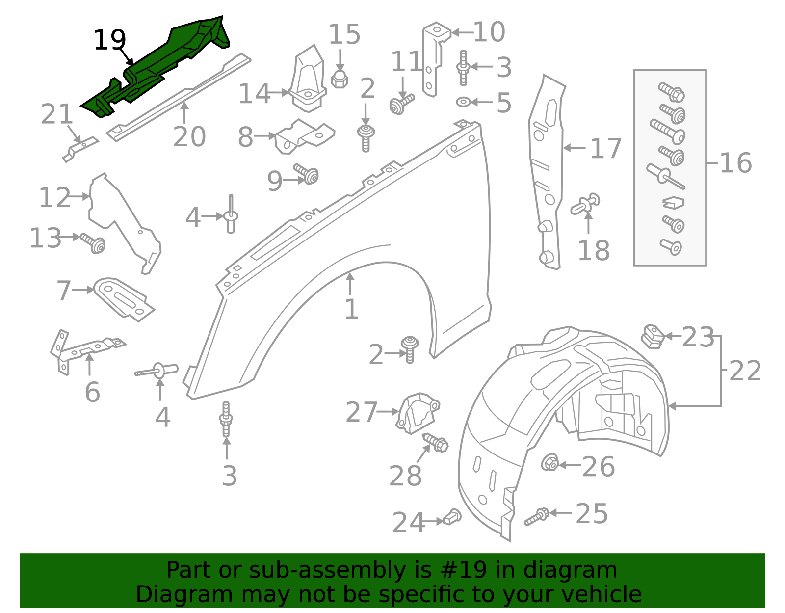 8W7-821-170-A - Fender Ledge Cover 2018-2024 Audi | Audi OEM Parts
