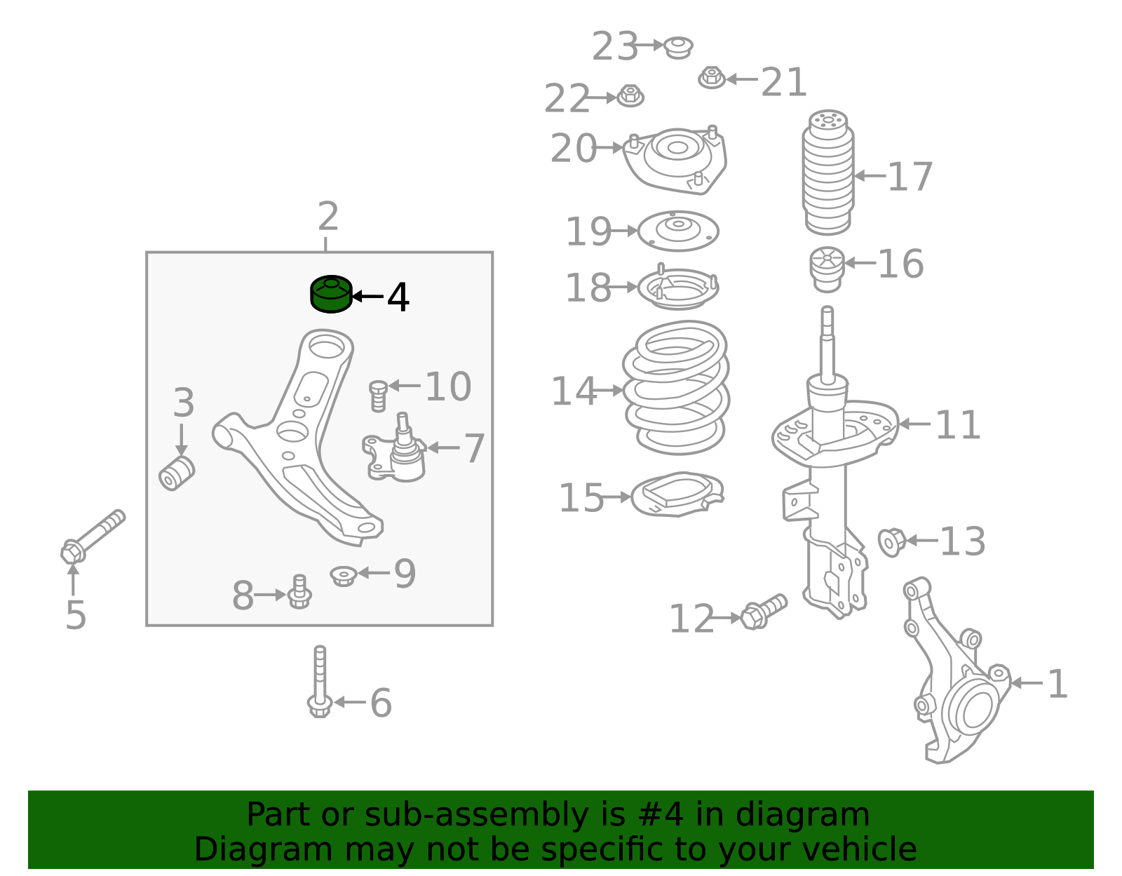 2019-2023 Hyundai Lower Control Arm Rear Bushing 54584-S0000 | MotorMotor