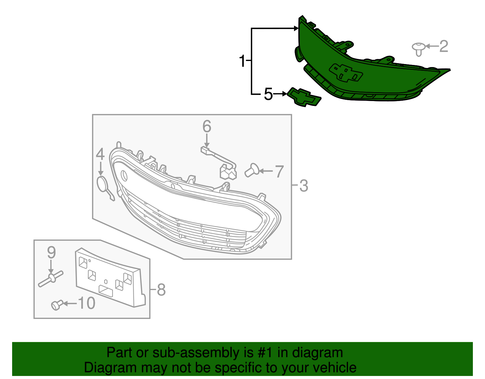 2017-2018 Chevrolet Bolt EV Front Upper Grille 42497949 | Capital Chevy ...