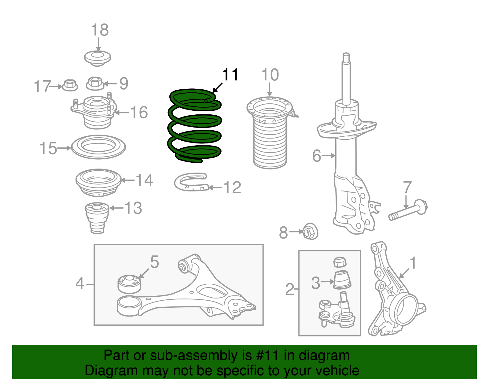 2012 Honda Civic | Coil Spring | 51401-TS8-A11 | Honda OEM Discount Parts