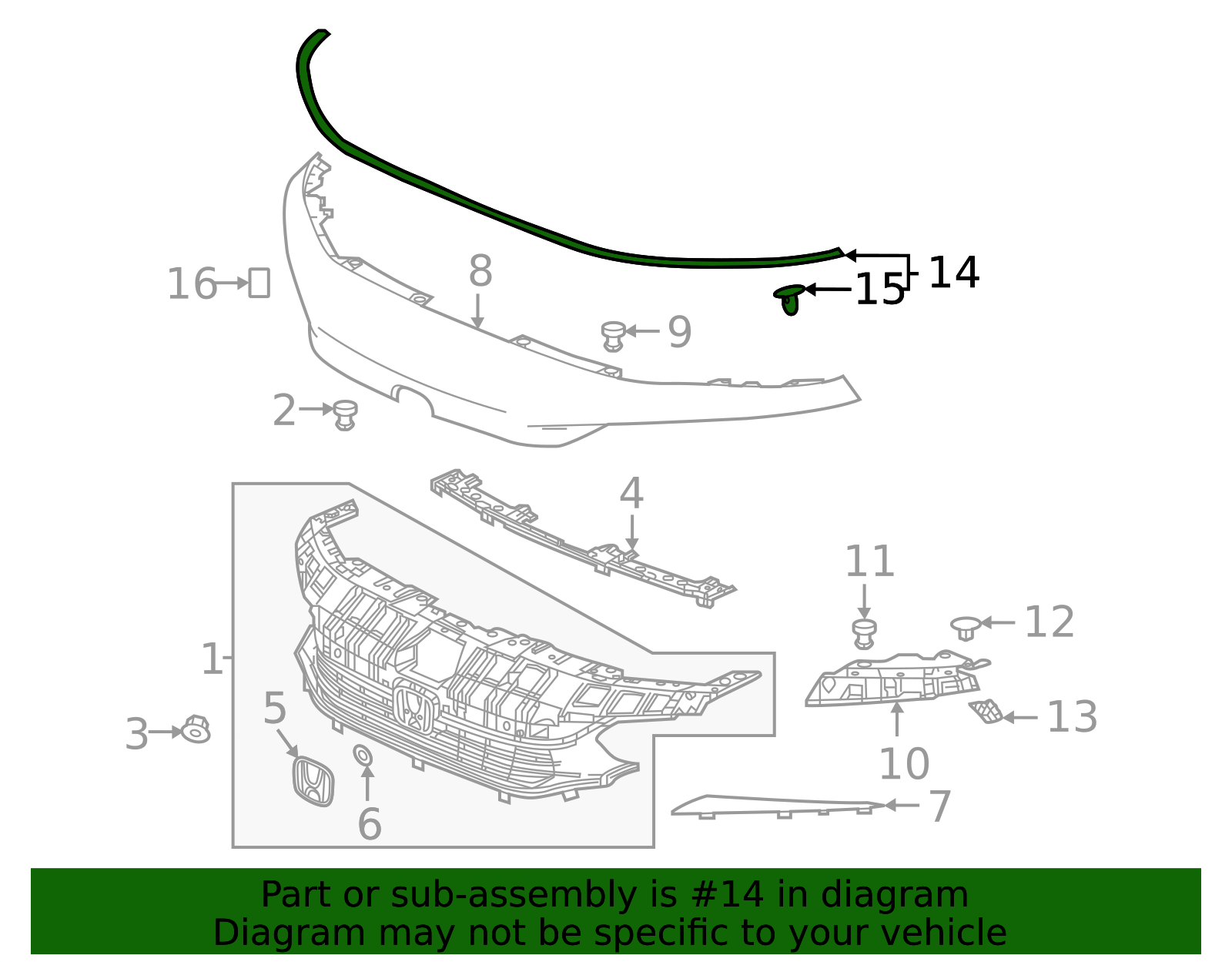 74142-T20-A11 - 2022-2025 Honda Civic - Seal To Hood | Honda Parts Cheap