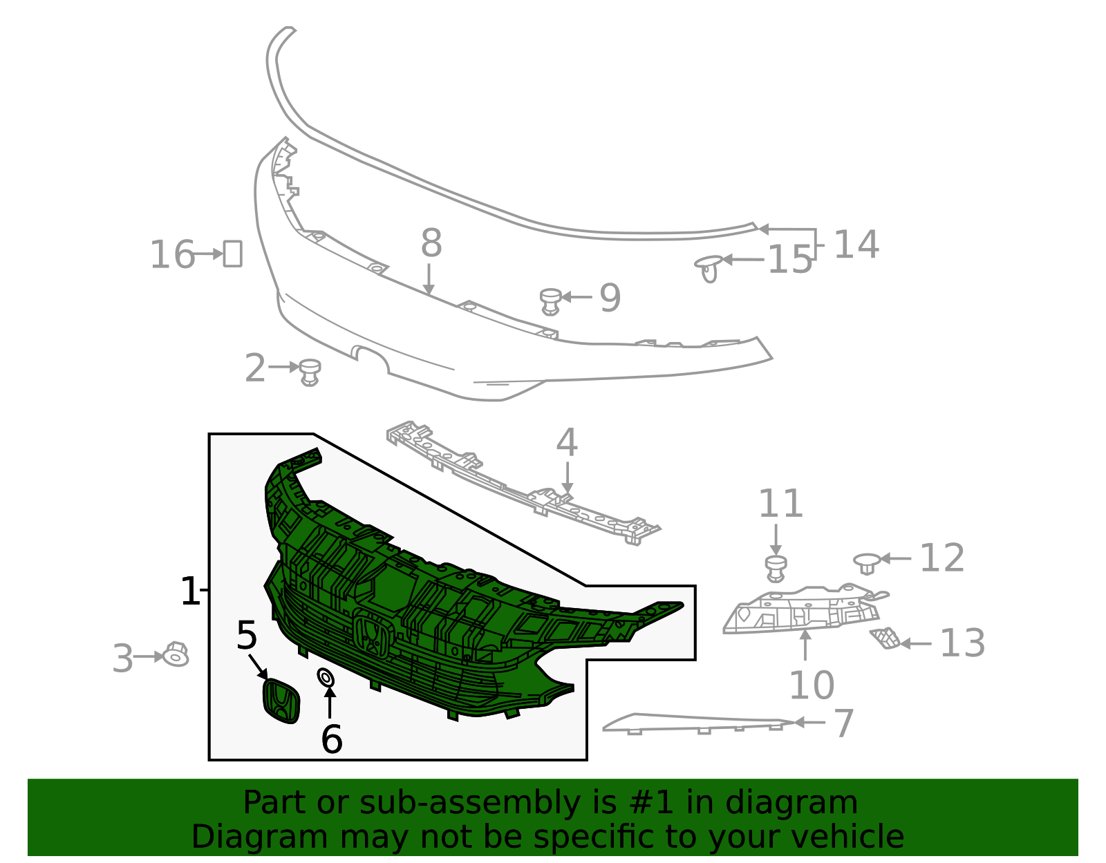 71150-T60-A00 - 2023-2024 Honda Civic - Lower Grille | Honda Parts Cheap