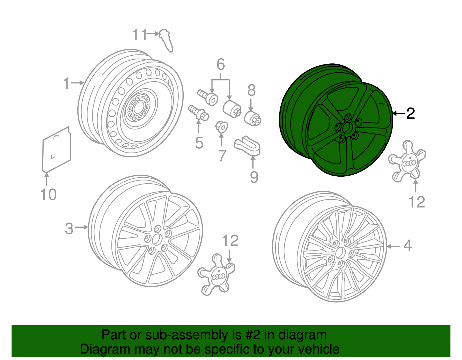 8V0-601-025-DP - Audi Wheel, Alloy 2017-2018 Audi | Performance Auto Parts