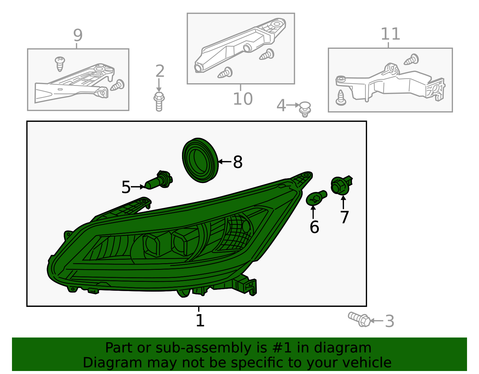 33100-T2A-A33 - 2016-2017 Honda Accord - Headlamp Assembly | Honda Parts Cheap