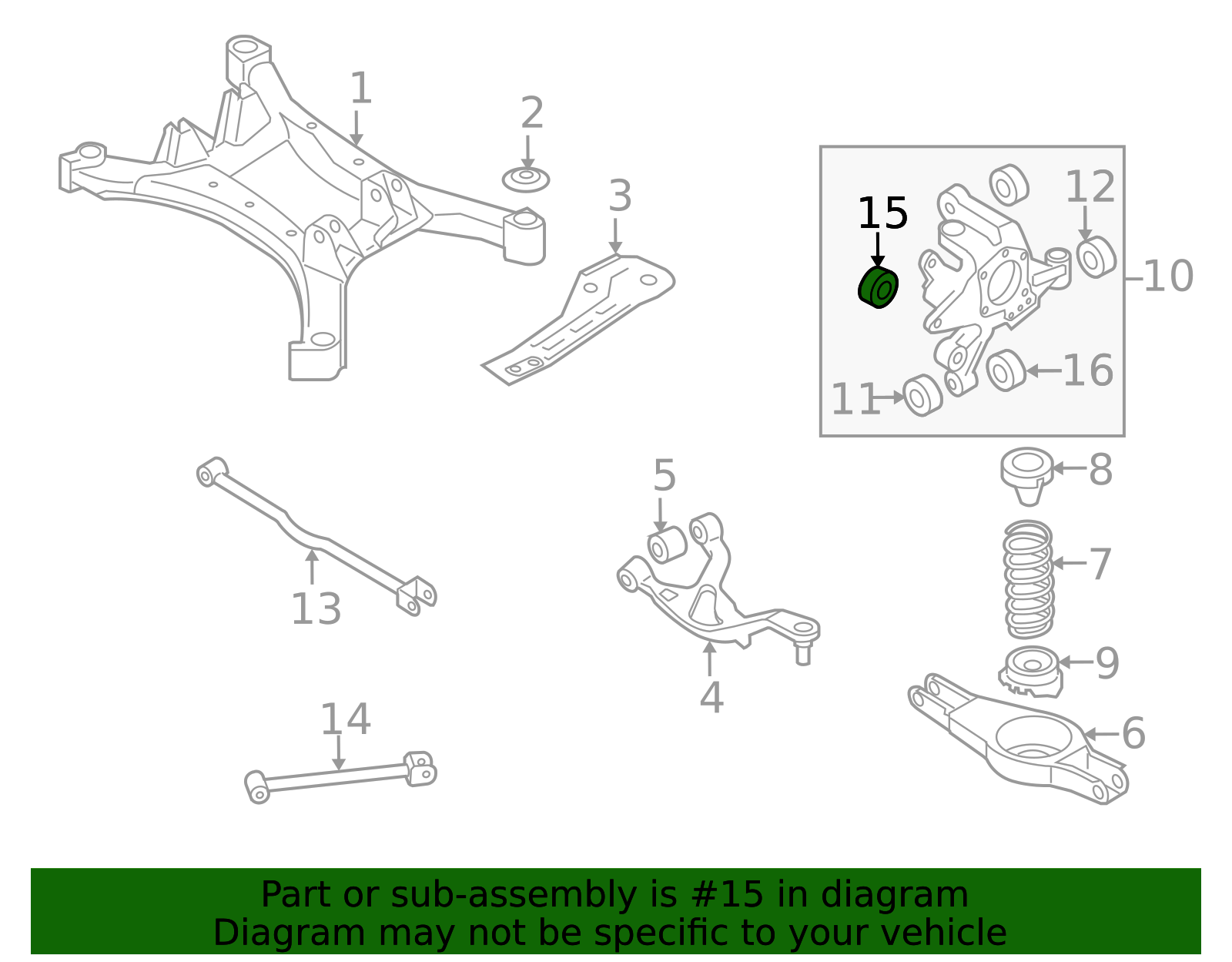 2007-2010 Nissan Radius Rod Bushing 55148-JA00A | TascaParts.com
