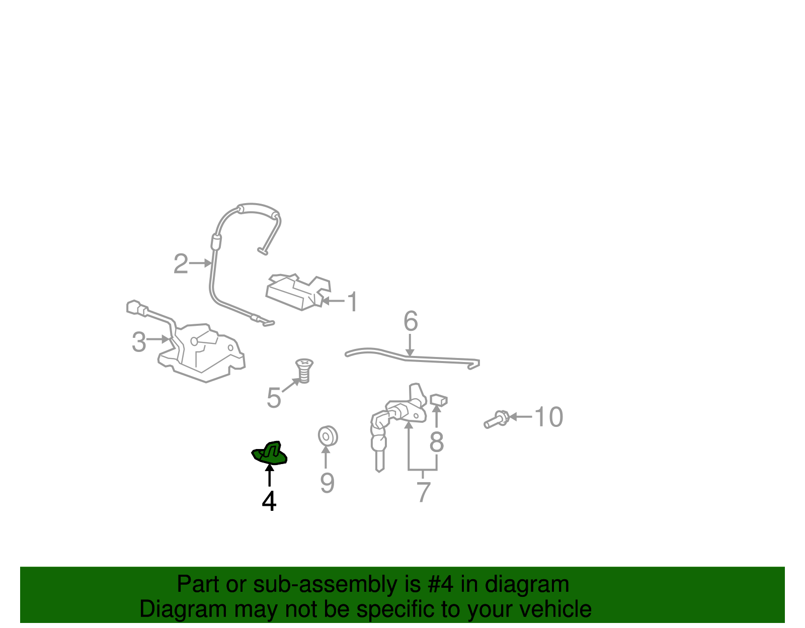 74813-TK6-A01 - 2009-2013 Honda Fit - Striker Assembly Tailgate | Honda ...