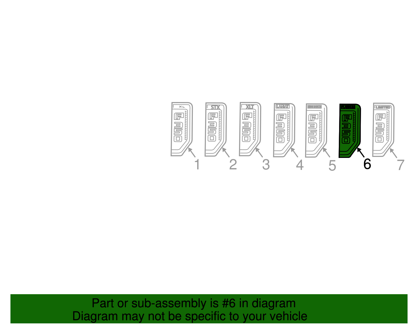 2017-2022 Ford F-350 Super Duty | Nameplate | HC3Z-16720-EC | Walls ...