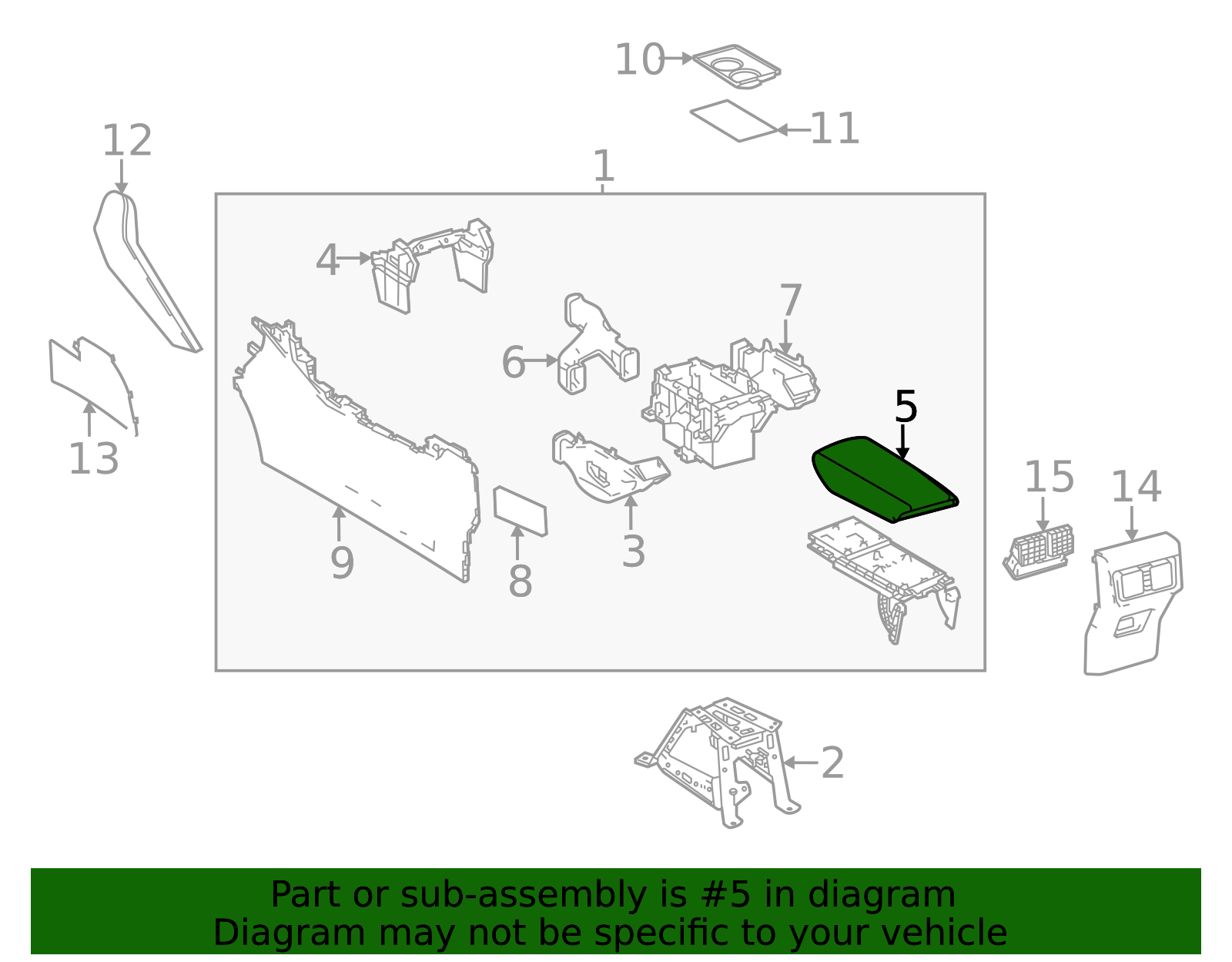 2021-2024 Toyota Venza Armrest Pad 58905-48120-C0 | Toyota Parts Center