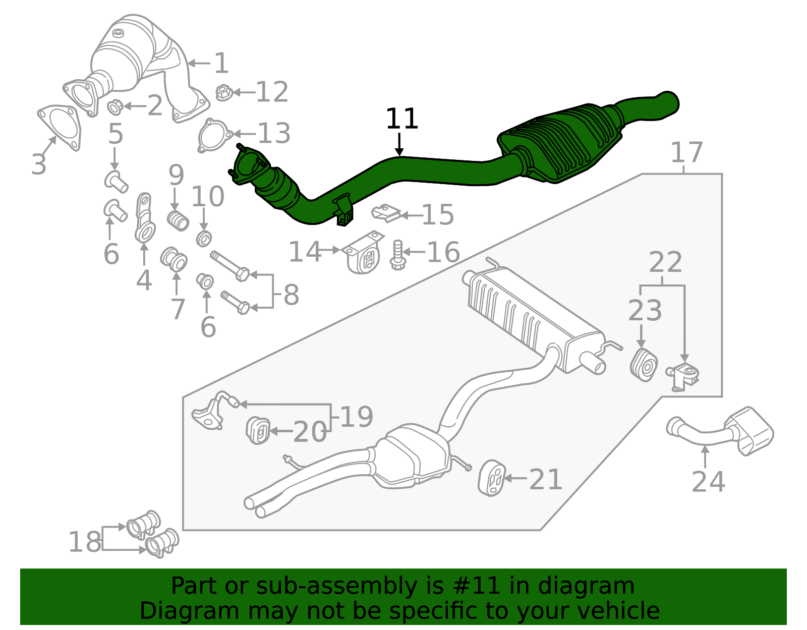 2017-2019 Audi Q7 Front Muffler 4M0-253-300-N | OEM Parts Online