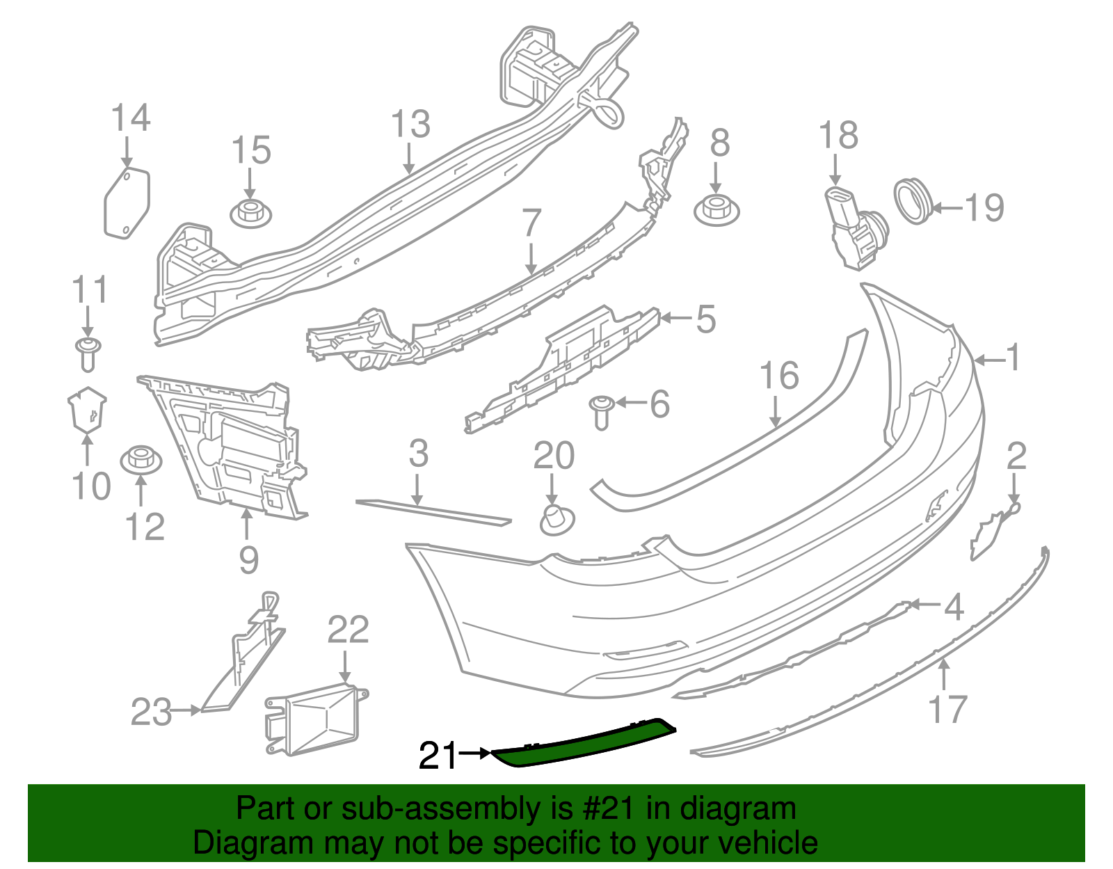63-14-7-434-023 - 2018-2020 BMW - Reflector | Buy BMW Parts Now