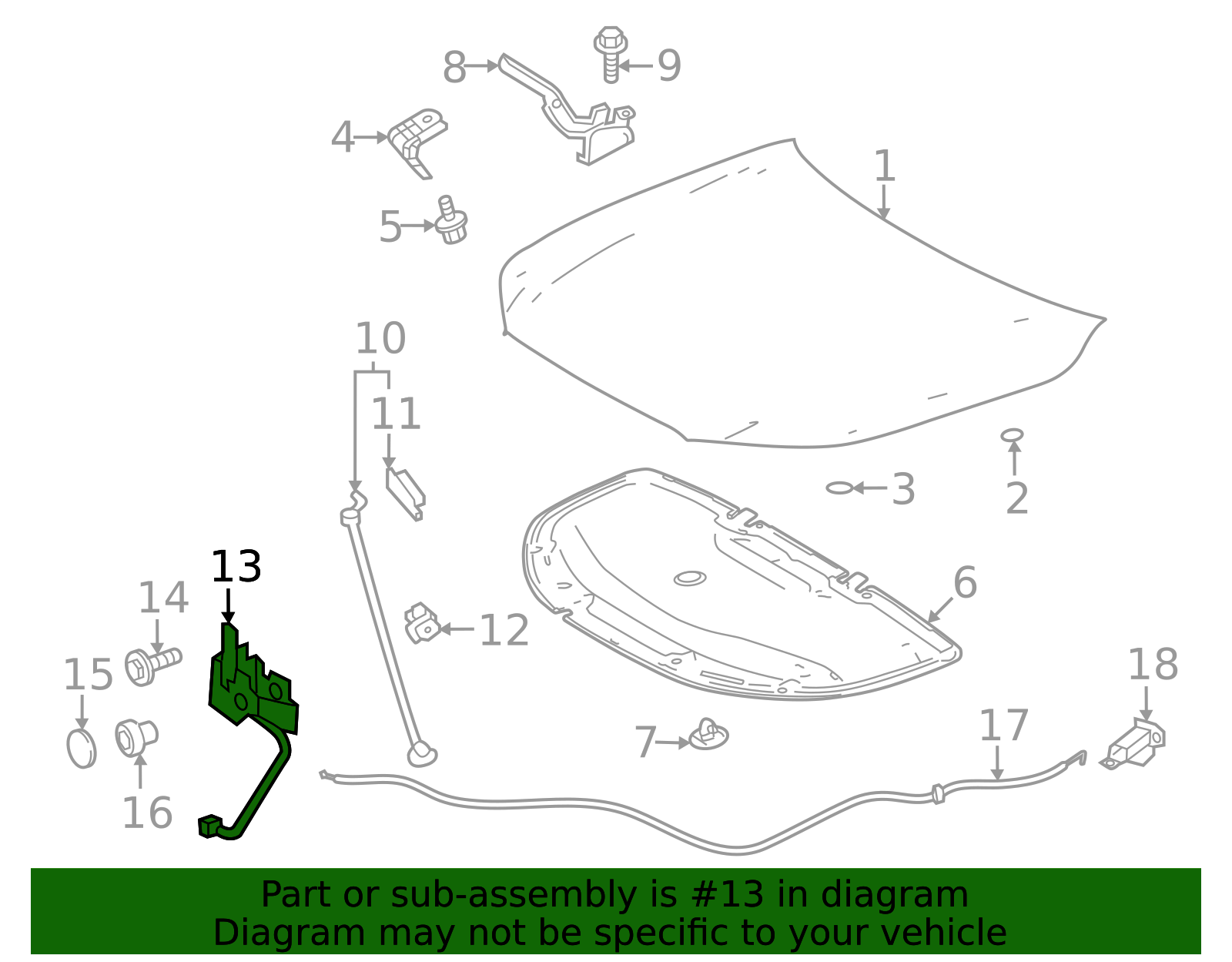 2024-2025 Toyota Grand Highlander Hood Latch 53510-0E210 | Toyota Parts ...