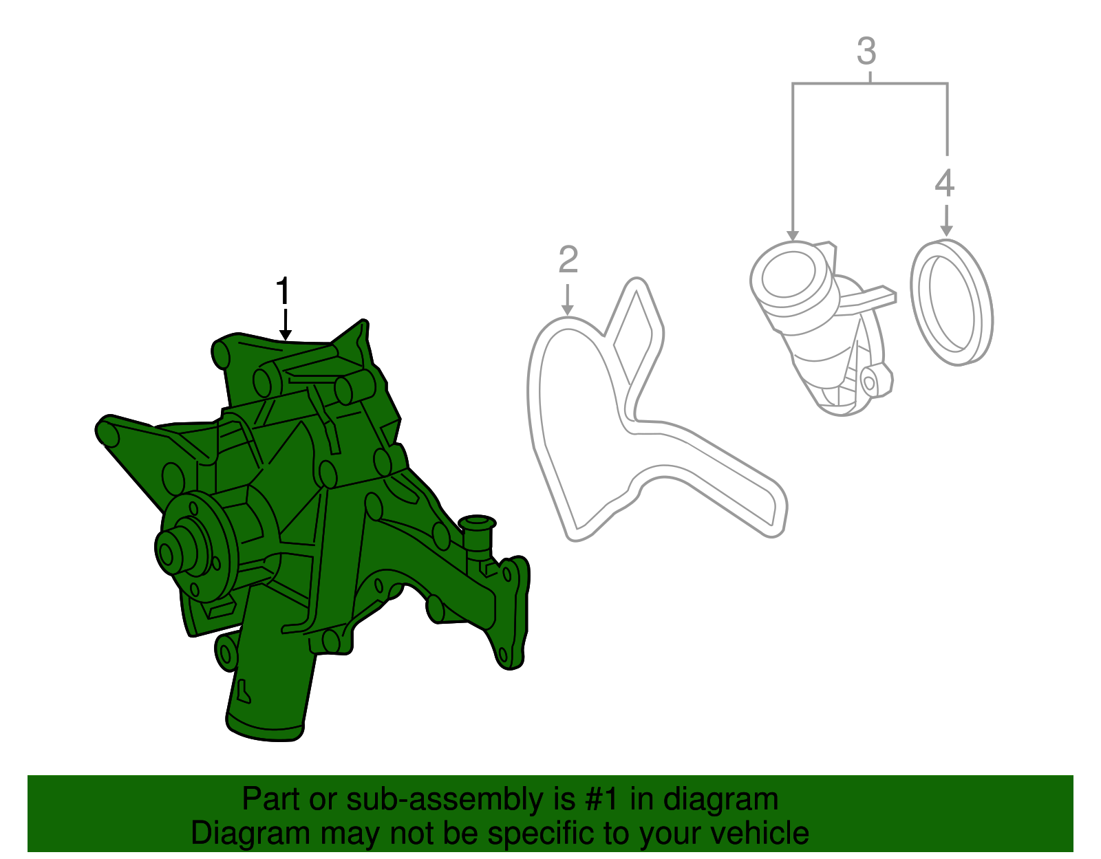 113-200-03-01 - Exchange Parts Kit, Water Pump 2005-2010 Mercedes-Benz ...