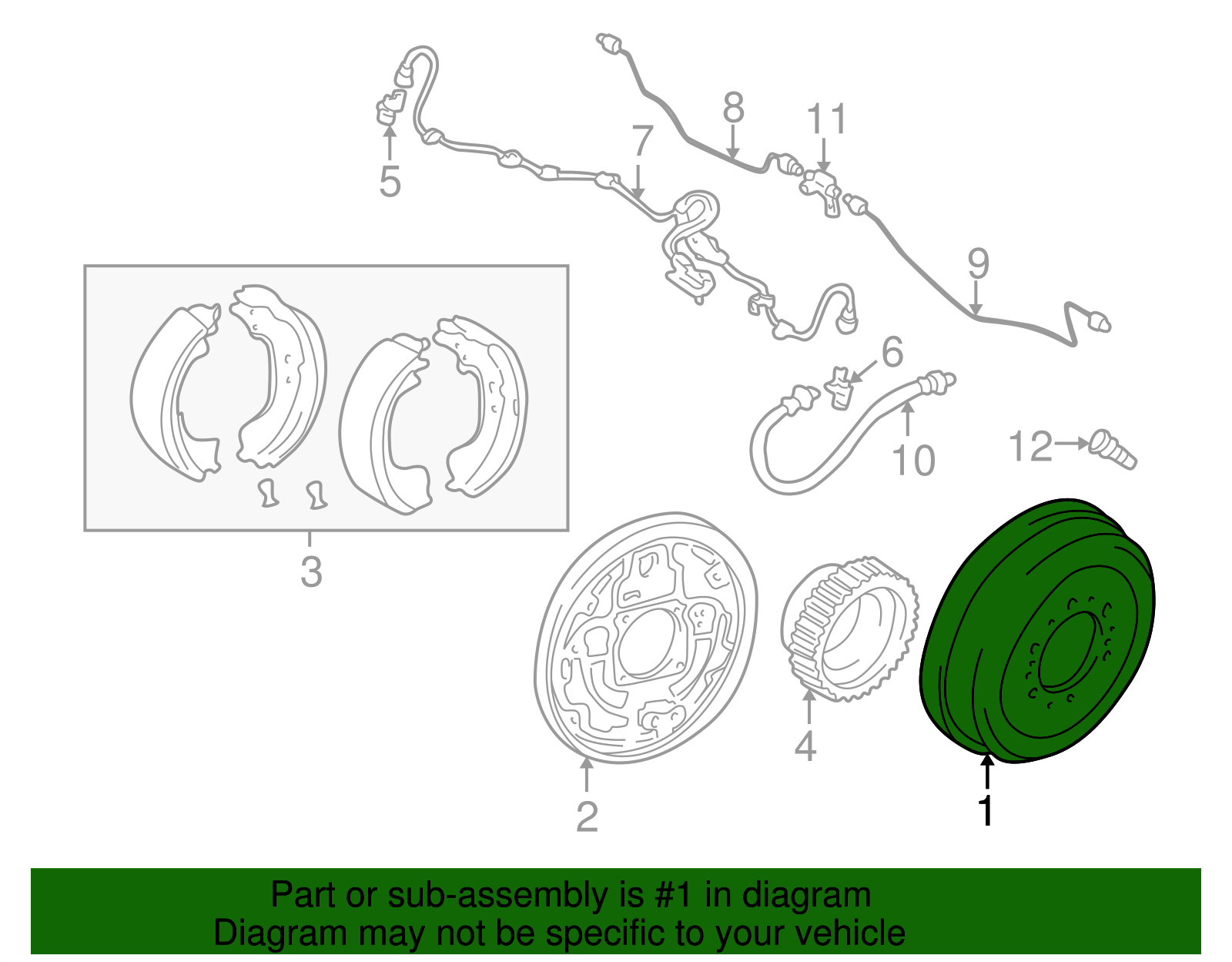 2003 Toyota Tundra Brake Drum 42431-26150 | Toyota Parts Center