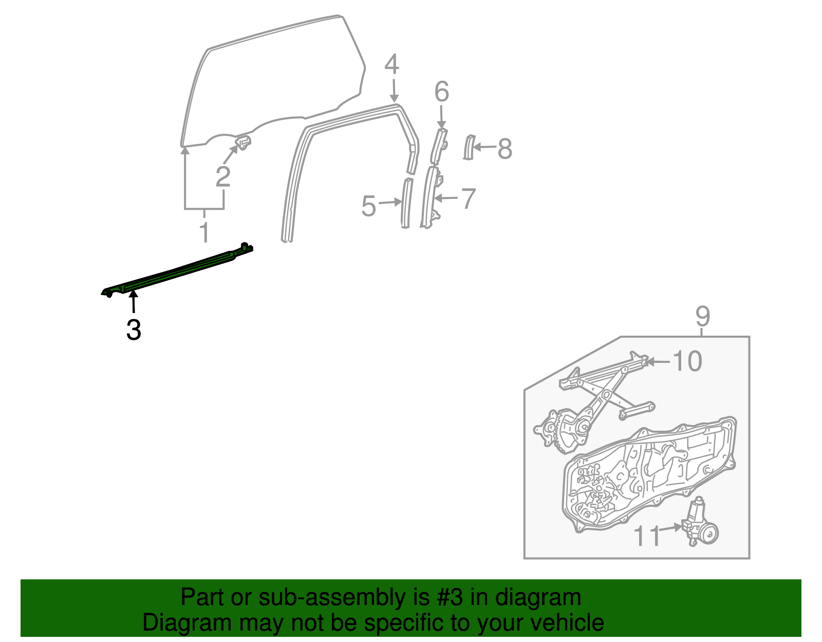 2004-2010 Toyota Sienna Belt Weather-Strip 68230-08010 | OEM Parts Online