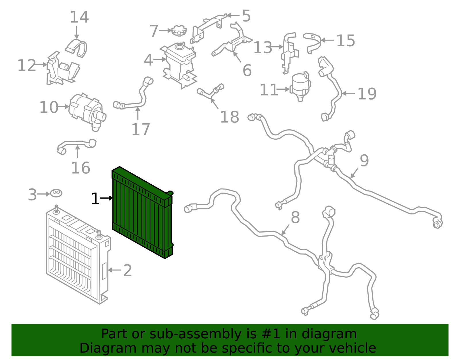 17118620207 - 2016-2025 BMW Auxiliary Radiator (17-11-8-620-207) | BMW ...