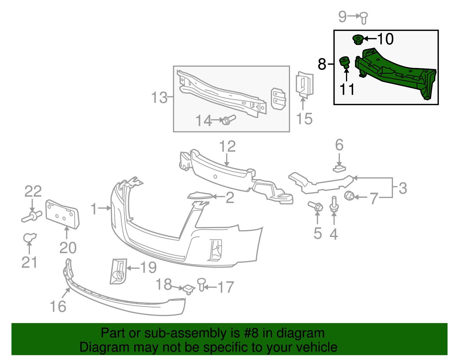 2010-2017 GM Front Bumper Fascia Center Support 23507949 | Capital ...