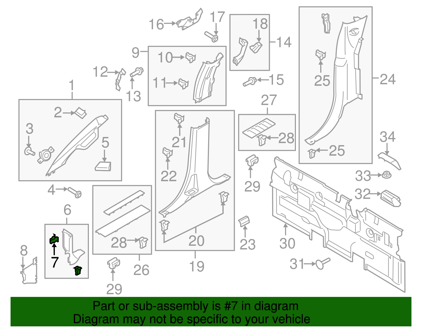 Genuine OEM Ford Part - Cowl Kick Panel Clip W715980-S439 | Genuine OEM ...