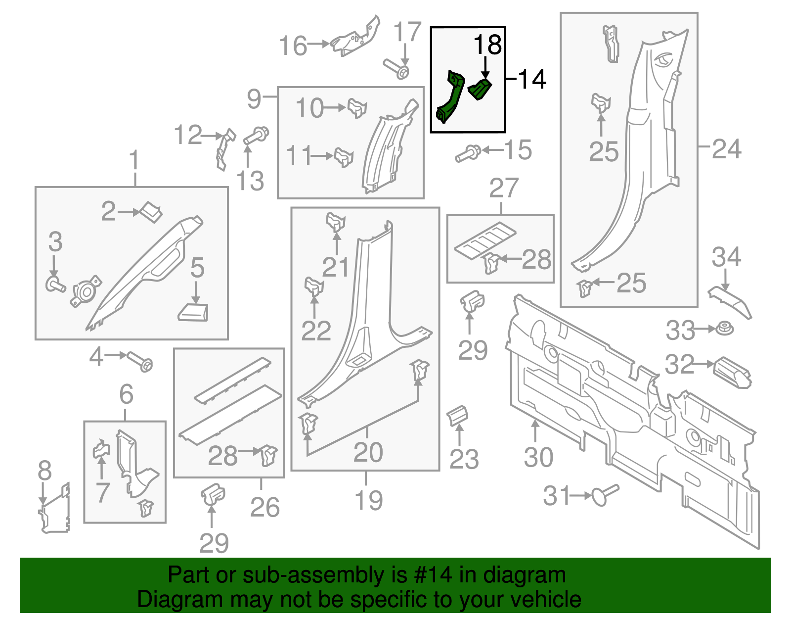 Ford Interior Grab Bar - Passenger Safety Support - Part #fl3z1631407aa ...