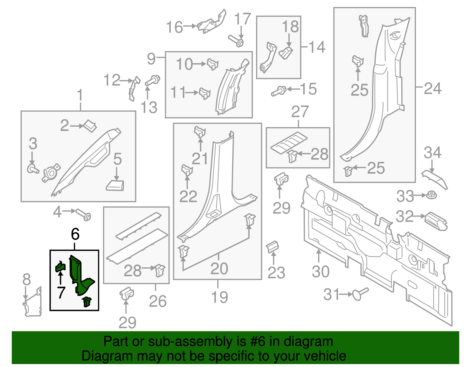 2015-2020 Ford F-150 | Cowl Kick Panel | FL3Z-1502344-AA | Walls' Ford ...