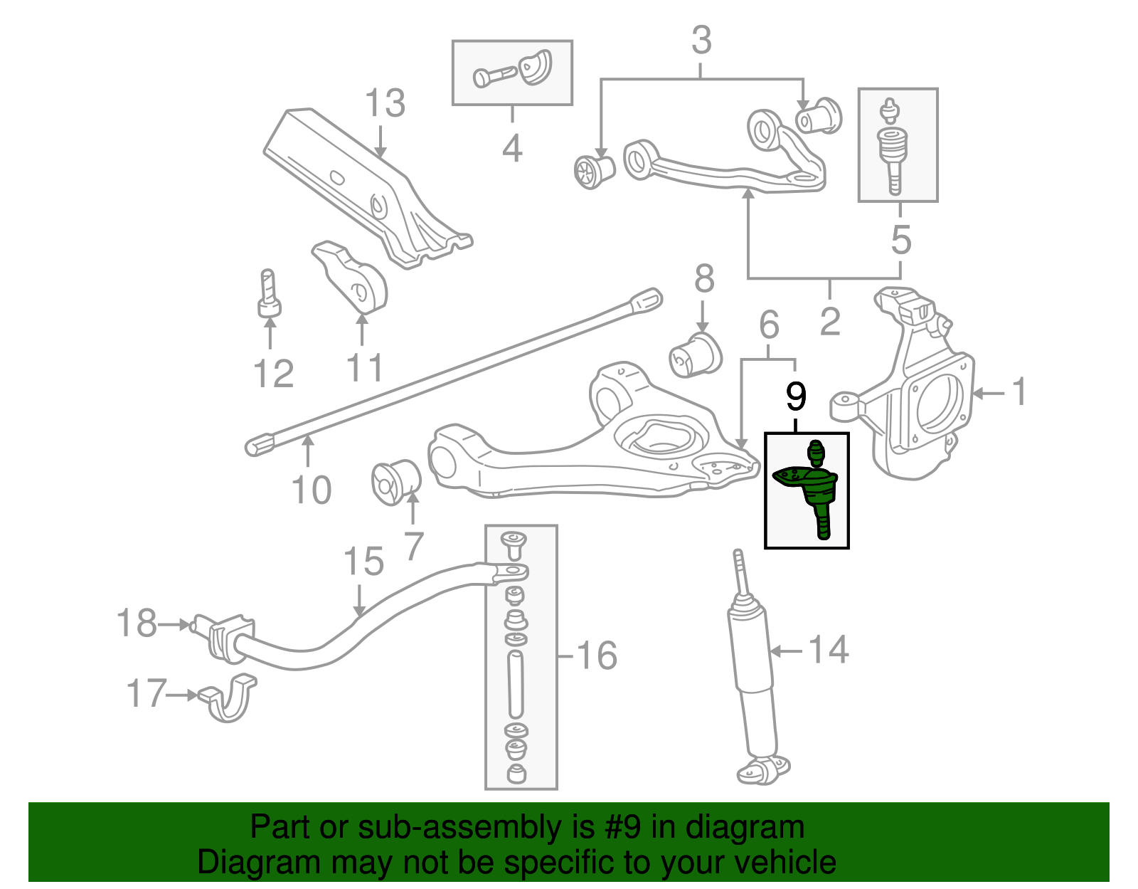 1999-2013 GM Front Lower Suspension Control Arm Ball Joint Kit 19207137 ...