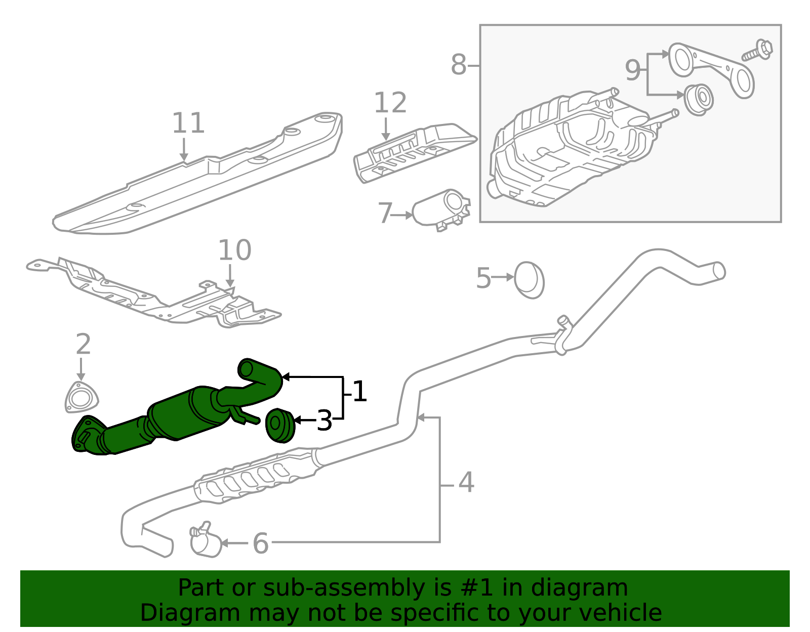 25988043 - 3-Way Catalytic Converter with Pipes, Flanges, Bushings, and ...