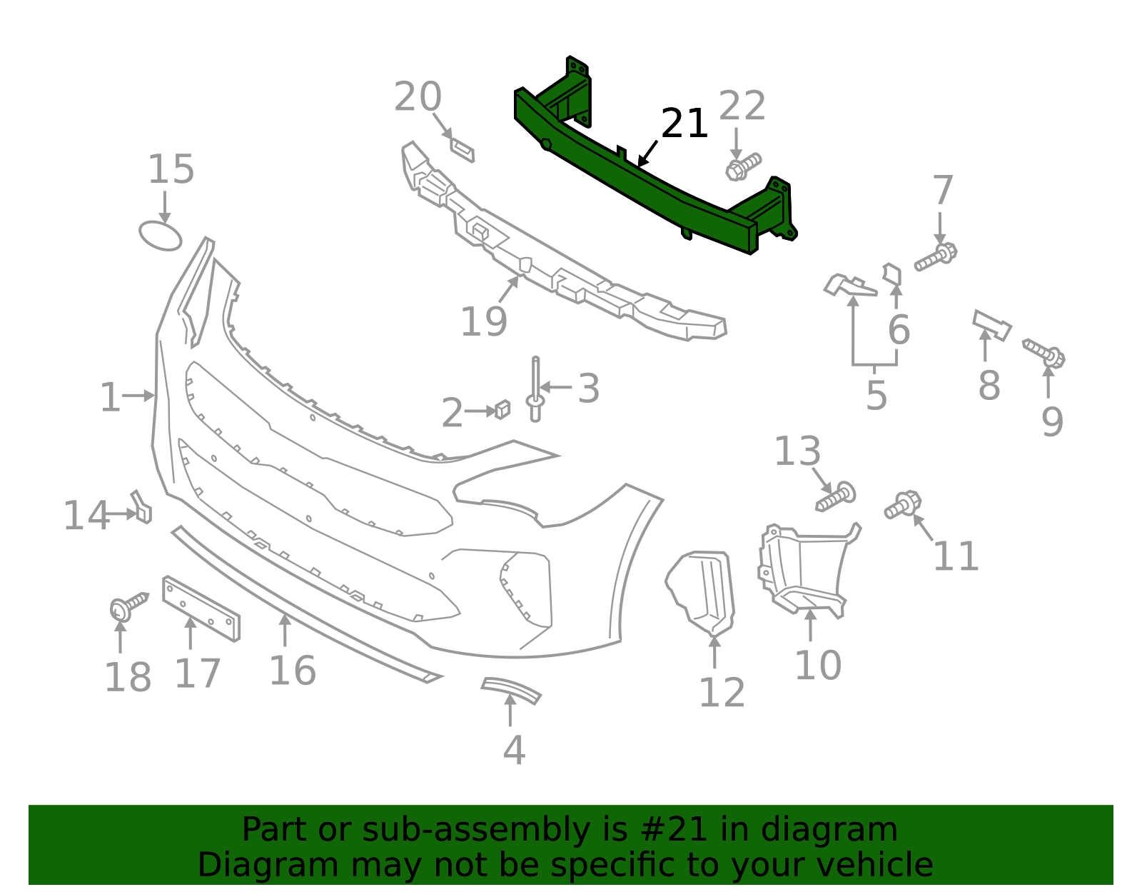 64900-J5010 - Impact Bar 2018-2023 Kia Stinger | Kia.Parts Store