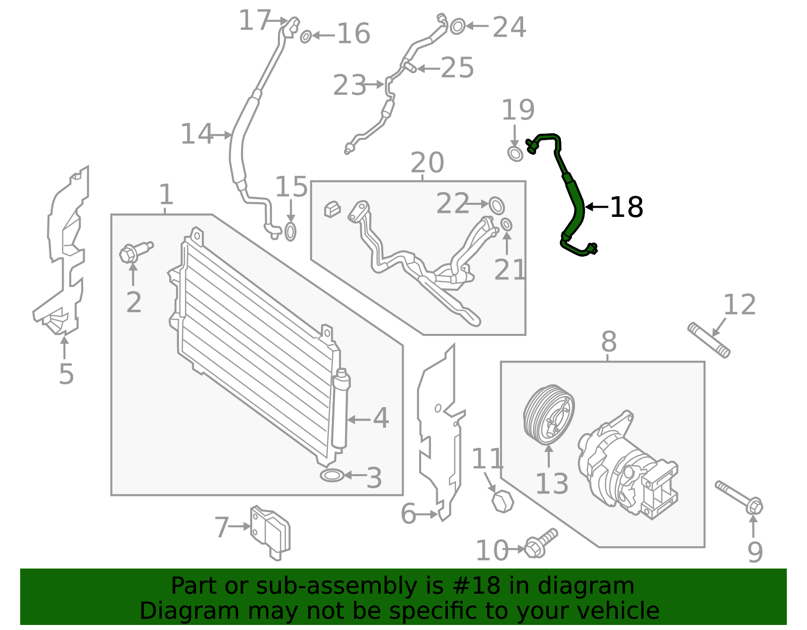 2015-2020 Nissan Pathfinder A/C Refrigerant Discharge Hose 92490-9NB0A ...