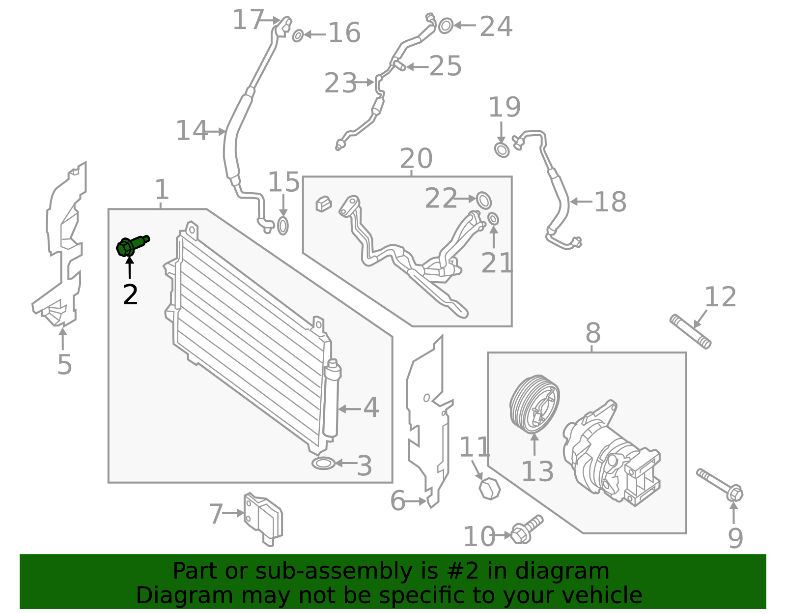 2013-2016 Nissan Pathfinder Condenser Assembly Bolt 01121-N6151 ...