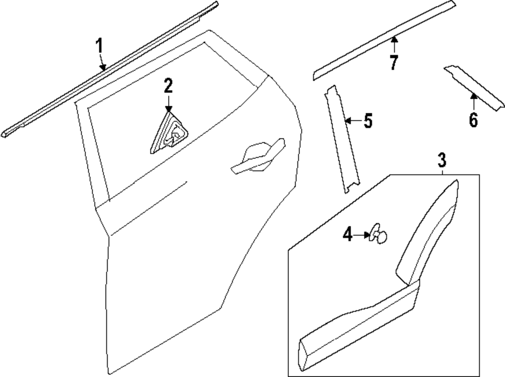 Hyundai - 87732-BE000-CA - Side Molding - 2024-2025 Hyundai Kona | OEM ...