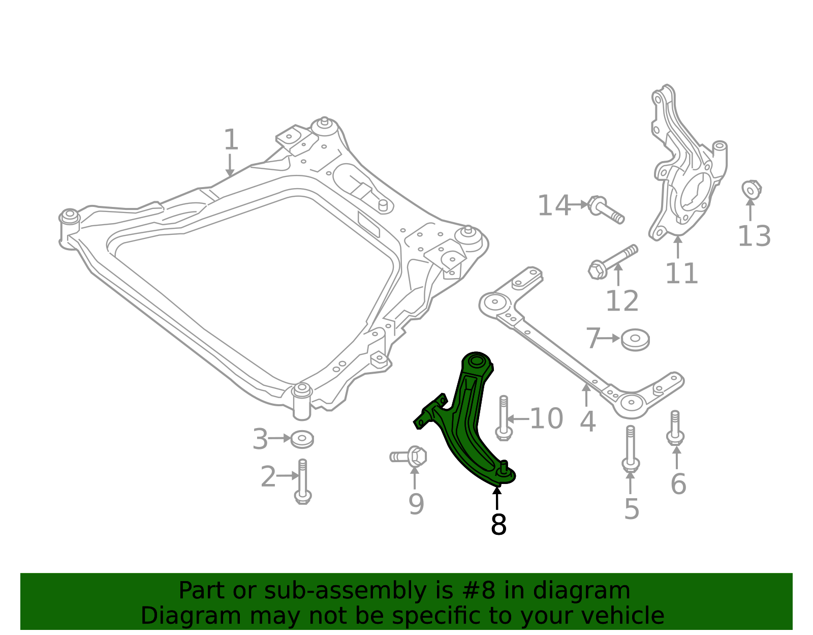 2014-2020 Nissan Rogue Lower Control Arm - Passenger Side (RH) 54500 ...