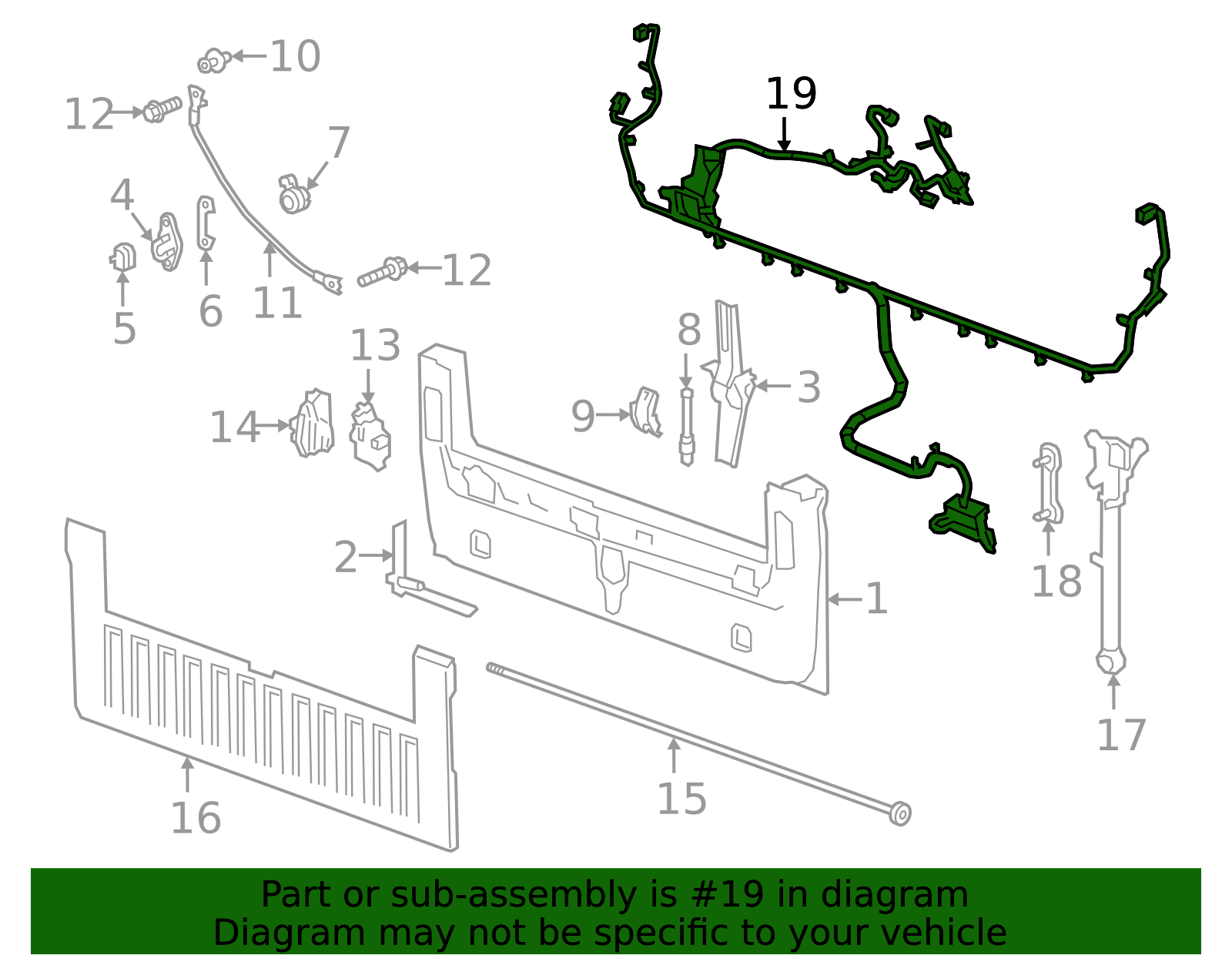 2020-2023 GM Tailgate Wiring Harness 84819641 | QuirkParts