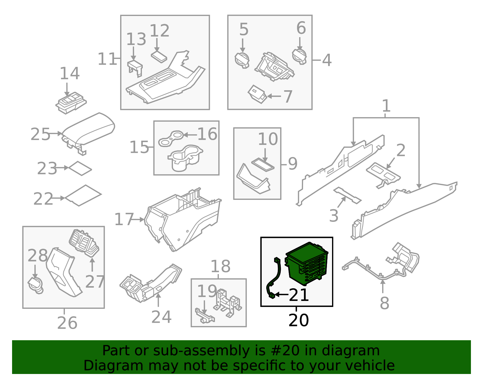 2015-2019 Hyundai Sonata Storage Box 84630-C2000-TRY | MotorMotor
