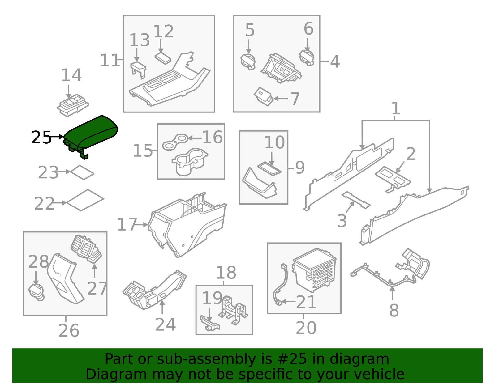 2015-2017 Hyundai Sonata Armrest 84660-C2000-TGY | QuirkParts