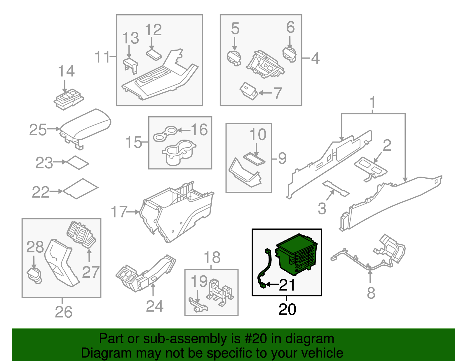 84630-C2000-TRY - Storage Box 2015-2019 Hyundai Sonata | Hyundai ...