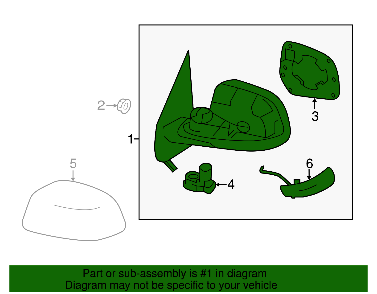 2015-2018 Nissan Versa Mirror Assembly 96302-9KK0B | Nissan RVA