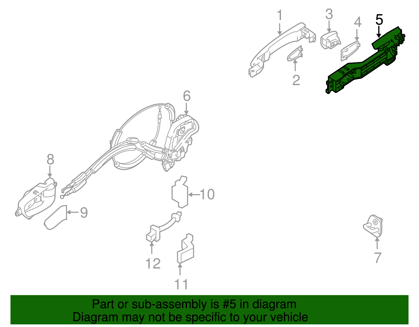 2013-2024 Nissan Handle Base 80610-5AA0A | Nissan Parts OEM