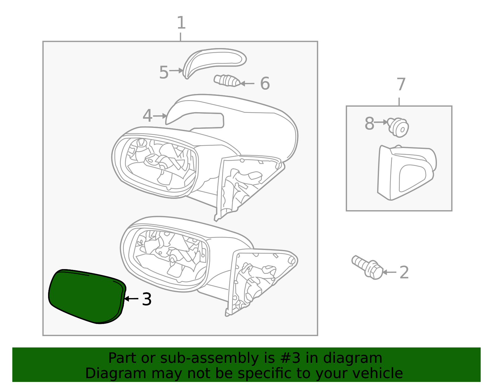 87611-1M010 - Kia Mirror Glass 2010-2013 Kia | Performance Auto Parts