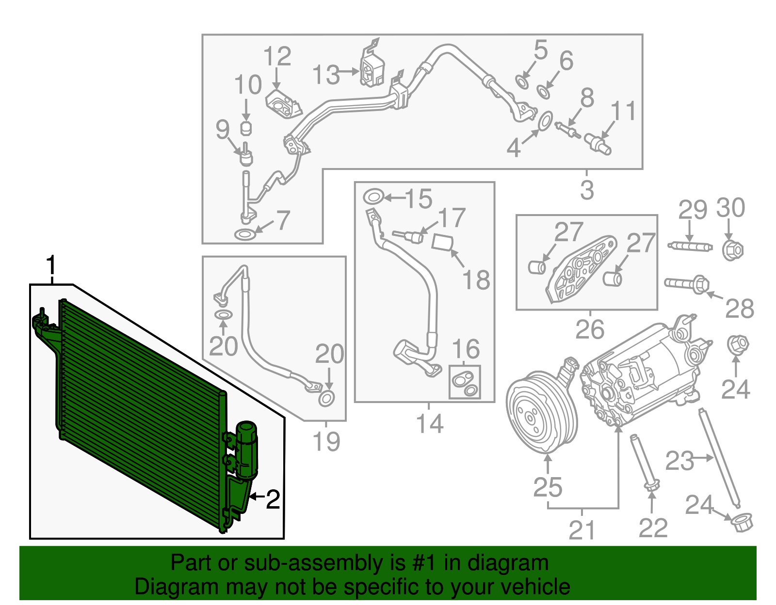 2013-2016 Ford Escape | Condenser | CV6Z-19712-H | Walls' Ford Parts